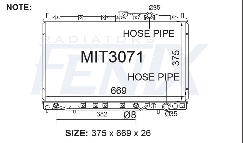 Mitsubishi Lancer CE Wagon Radiator – Radiator.vn